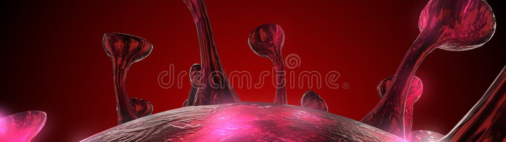 Red Coronavirus Cell Spikes Stock Illustration - Illustration of ...