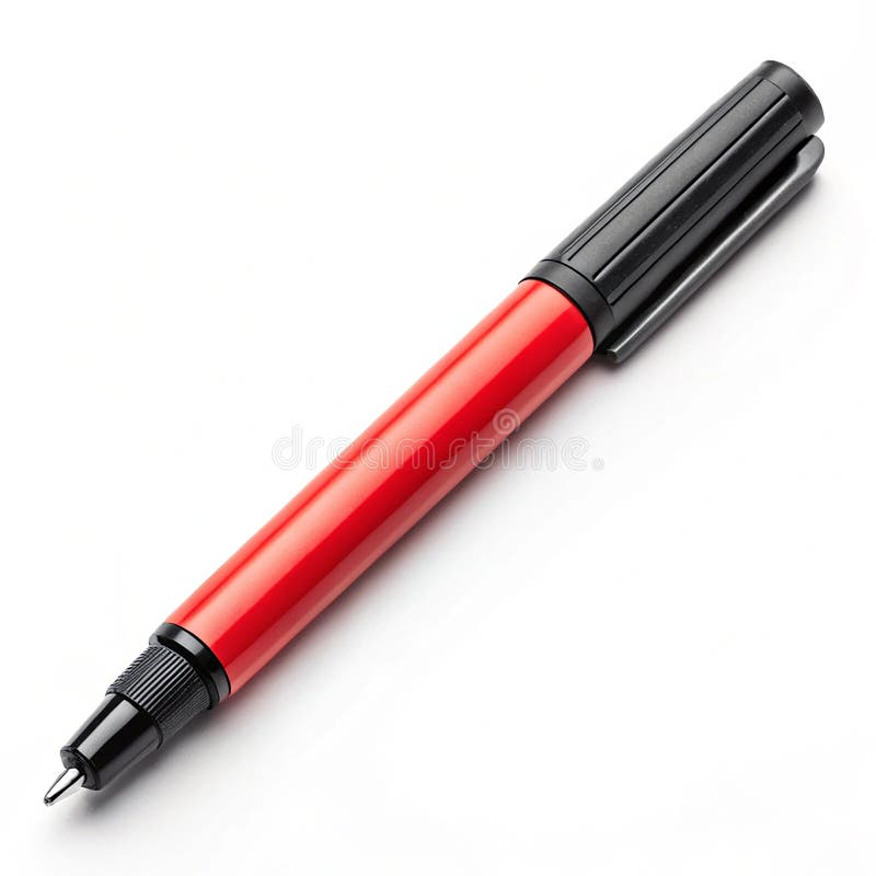 Red Correction Pen on White Background Stock Illustration ...
