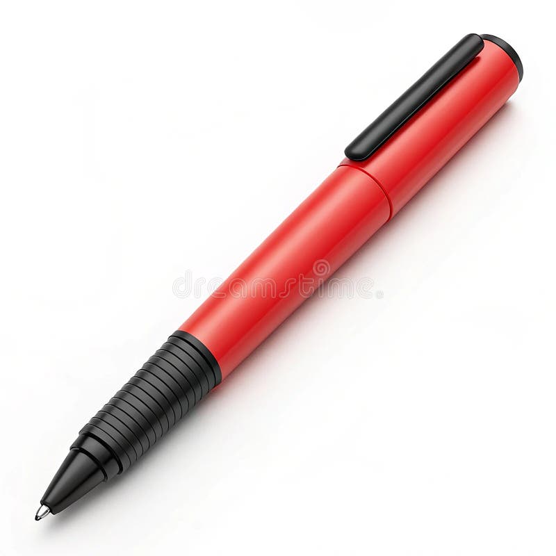 Red Correction Pen on White Background Stock Illustration ...