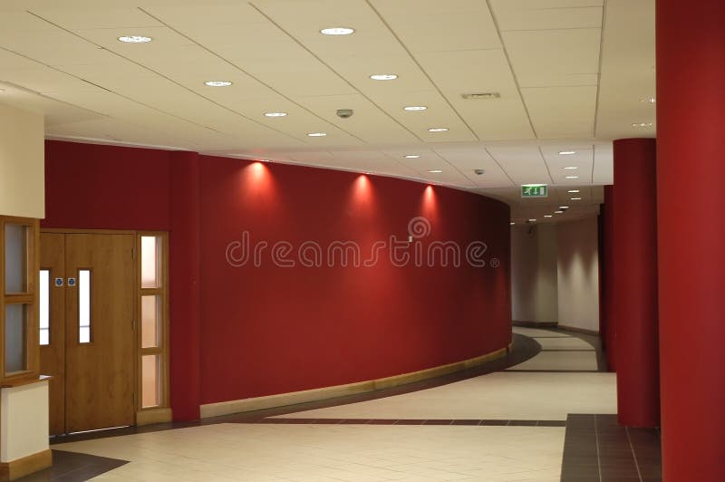 Red Corridor stock image. Image of hallway, terracota, salones - 280903