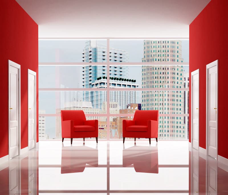 Red corridor stock illustration. Illustration of urban - 7167793