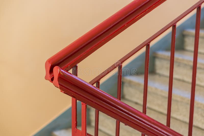 Red corridor handrail stock image. Image of corridor - 97183587