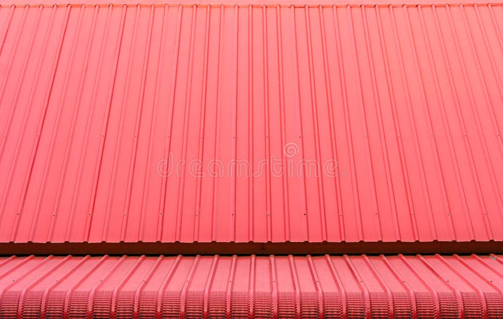 Red Corrugated Metal Sheets Roofs Stock Image - Image of metal, grooves ...