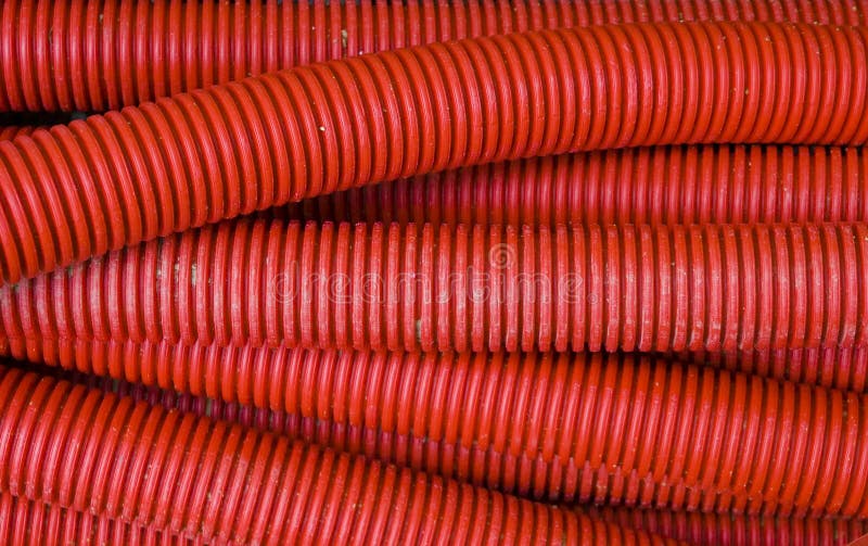 Red corrugated pipe stock image. Image of household, cold - 16241539