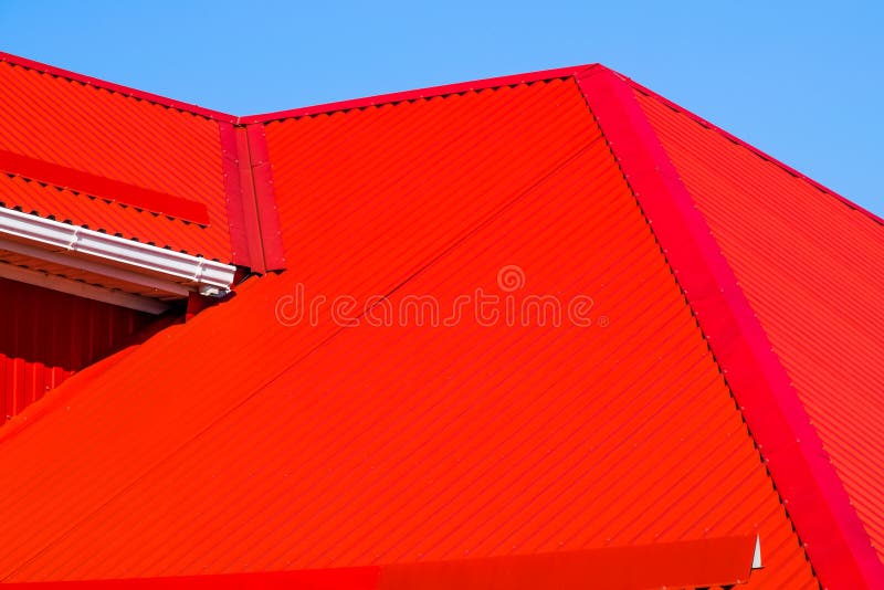 Red corrugated roof stock photo. Image of materials - 168161454