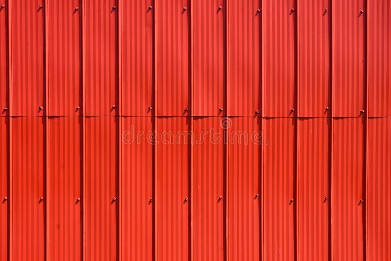 Red Corrugated Sheet Metal Abstract Stock Image - Image of exterior ...