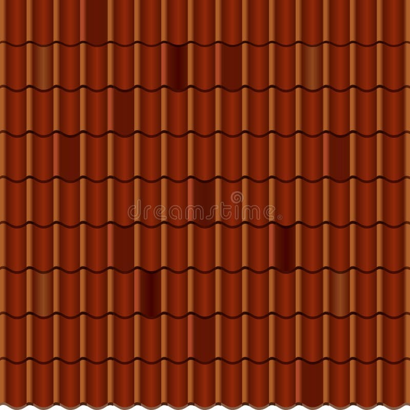 Red Corrugated Tile Vector. Element Of Roof. Ceramic Tiles. Fragment Of ...