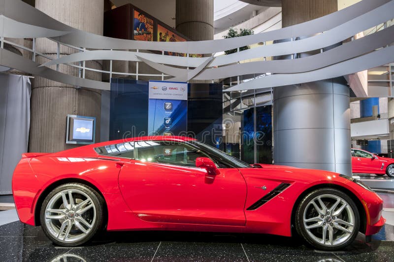 Red corvette stingray editorial image. Image of international - 44426625