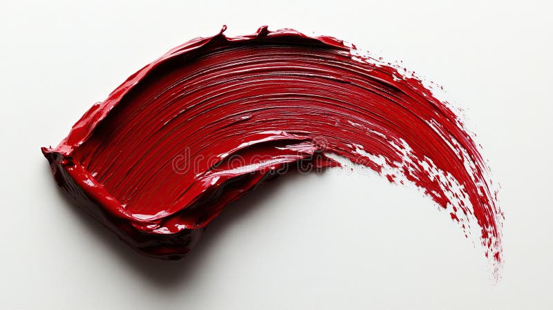 Red cosmetic smear (1 stock image. Image of brush, routine - 370698827