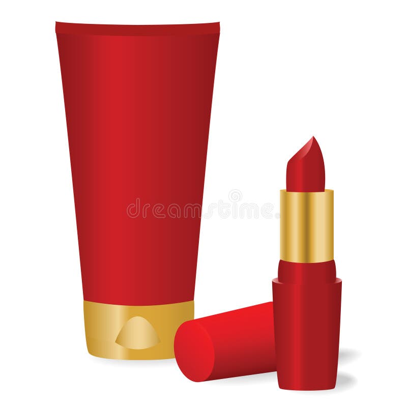 Red cosmetics stock vector. Illustration of white, vector - 15598759