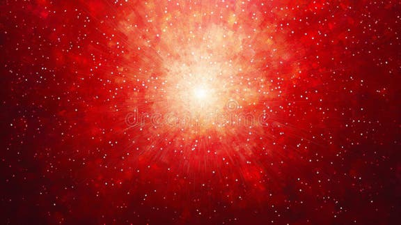 Red Cosmic Light Burst with Bright Stars Stock Illustration ...