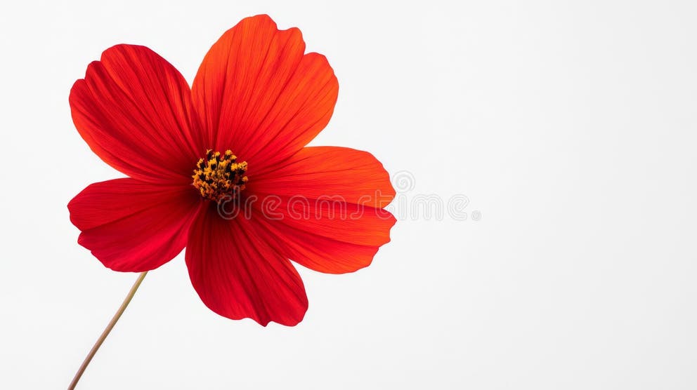 Red Cosmos Flower on White Background Stock Illustration - Illustration ...