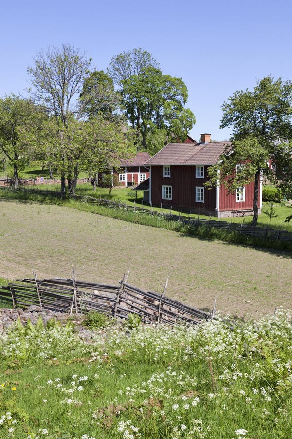 Red cottage stock image. Image of land, beauty, idyllic - 15481489