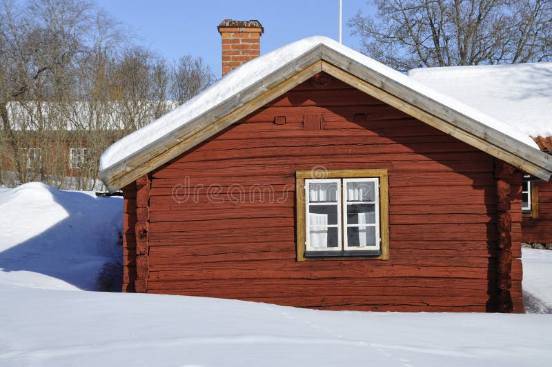 Red cottage stock image. Image of painted, landscape - 22400389