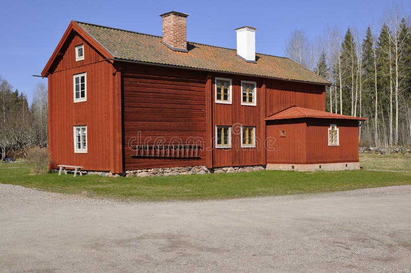 Red cottage stock image. Image of large, entrance, entry - 15109139