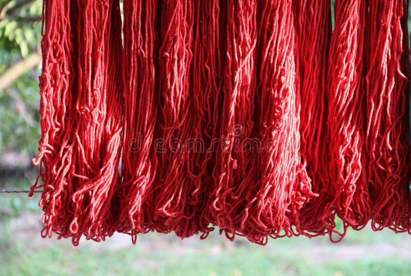 Red cotton rope dyed stock image. Image of pattern, wool - 205008477