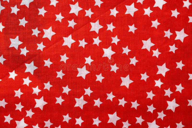 Red Cotton Texture with White Stars, Fabric Textile Background Stock ...
