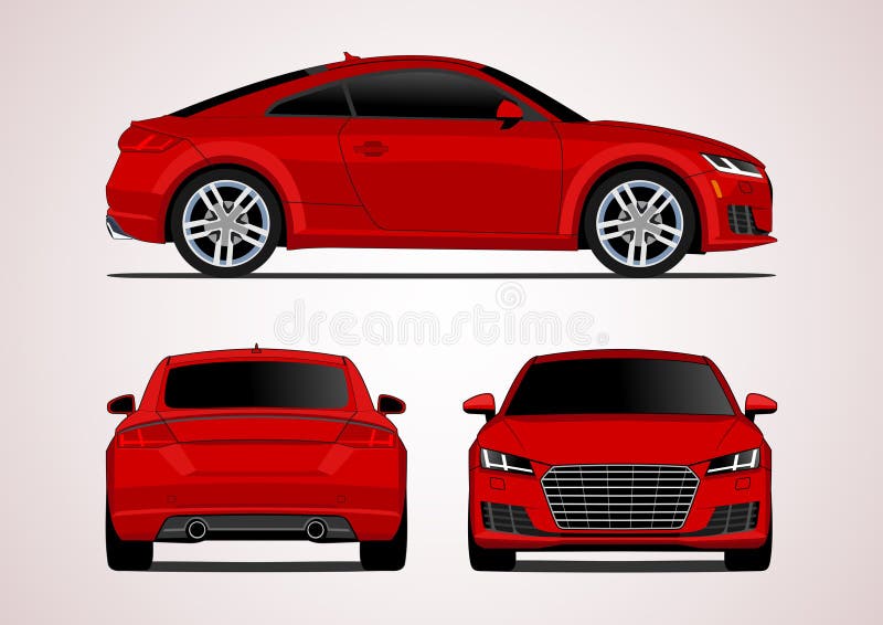 Red coupe car.cdr stock vector. Illustration of german - 216406690