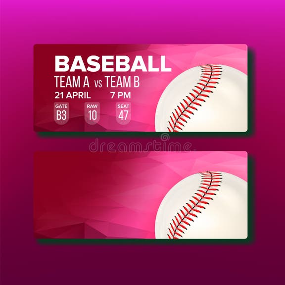 Red Coupon for Visit Baseball Game Template Vector Stock Vector ...