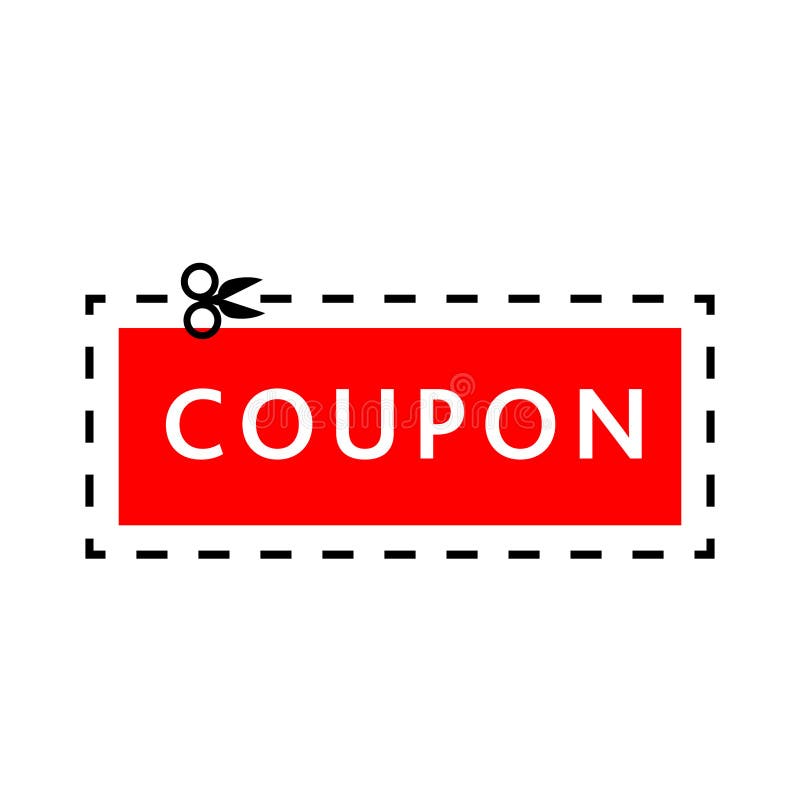 Red coupon on white stock vector. Illustration of graphic - 217671062