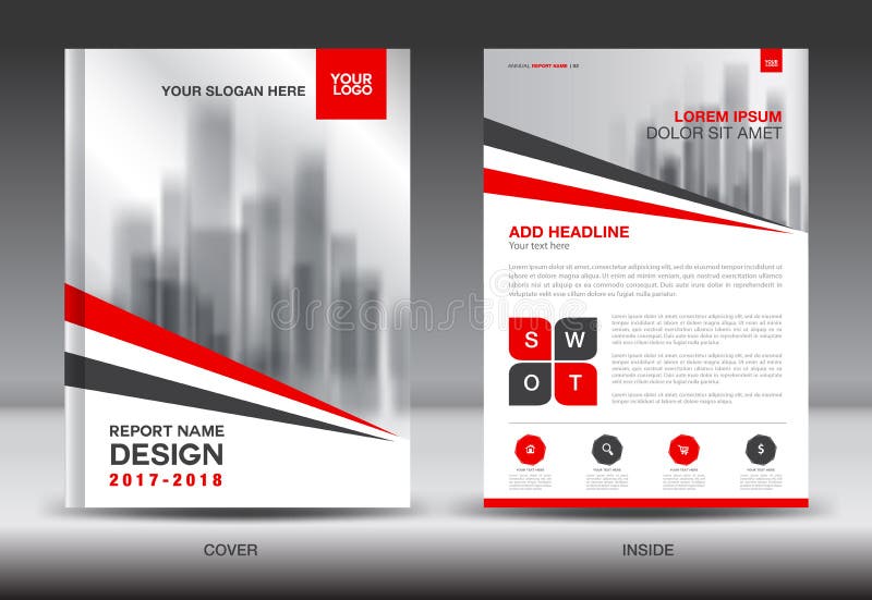 Red Cover Annual Report Brochure Flyer Template Creative Design, Cover ...