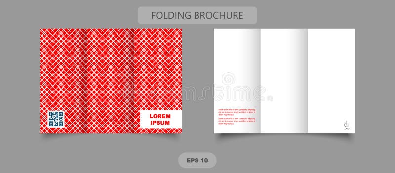 Red Cover, Tri Fold Brochure Layout Realistic Rendering Brochure Layout ...