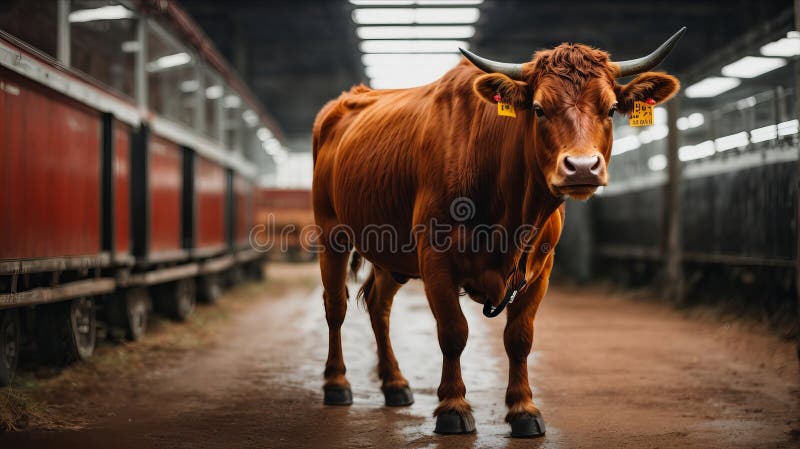 Red Cow Isolated Transparent Background Stock Illustration ...