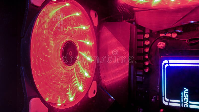 Red cpu fan editorial stock photo. Image of cool, black - 209592883