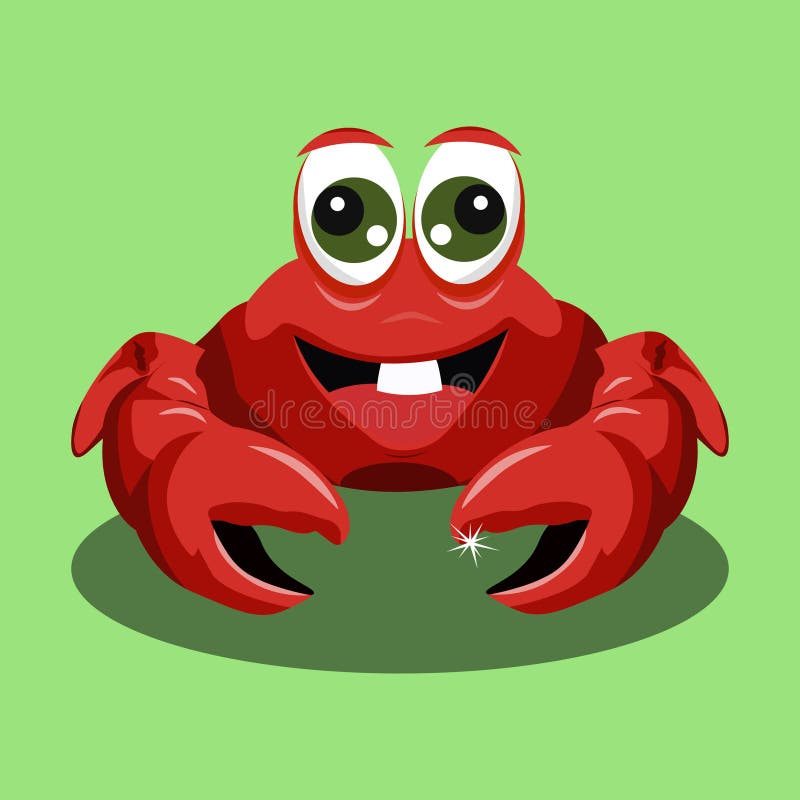 Red Crab Cartoon. Smile Crab Stock Vector - Illustration of wildlife ...