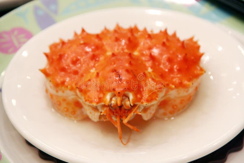 A Red Crab, Cooked Organic Alaskan King Crab Stock Image - Image of ...