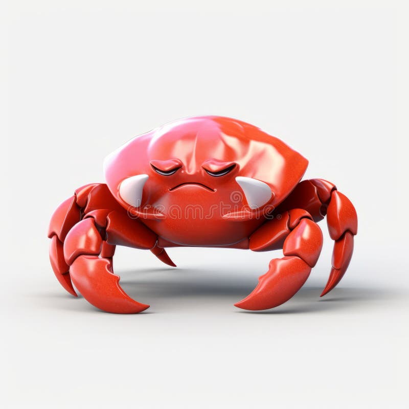 3d Red Crab Logo: Cute, Colorful Illustration with Minimalist Style ...