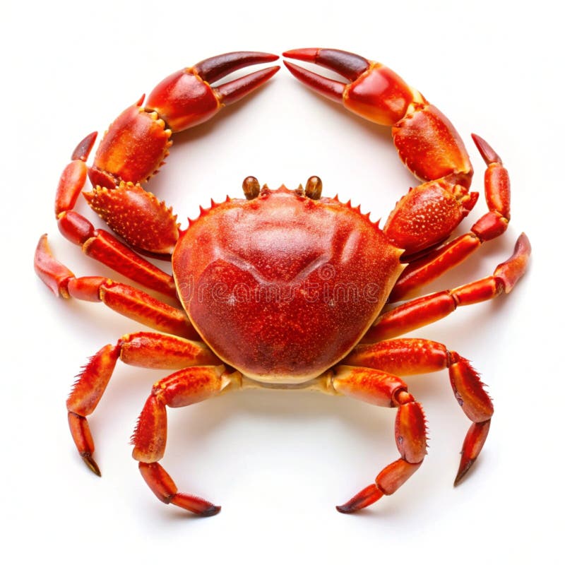 Red Crab Isolated on White Background Stock Illustration - Illustration ...
