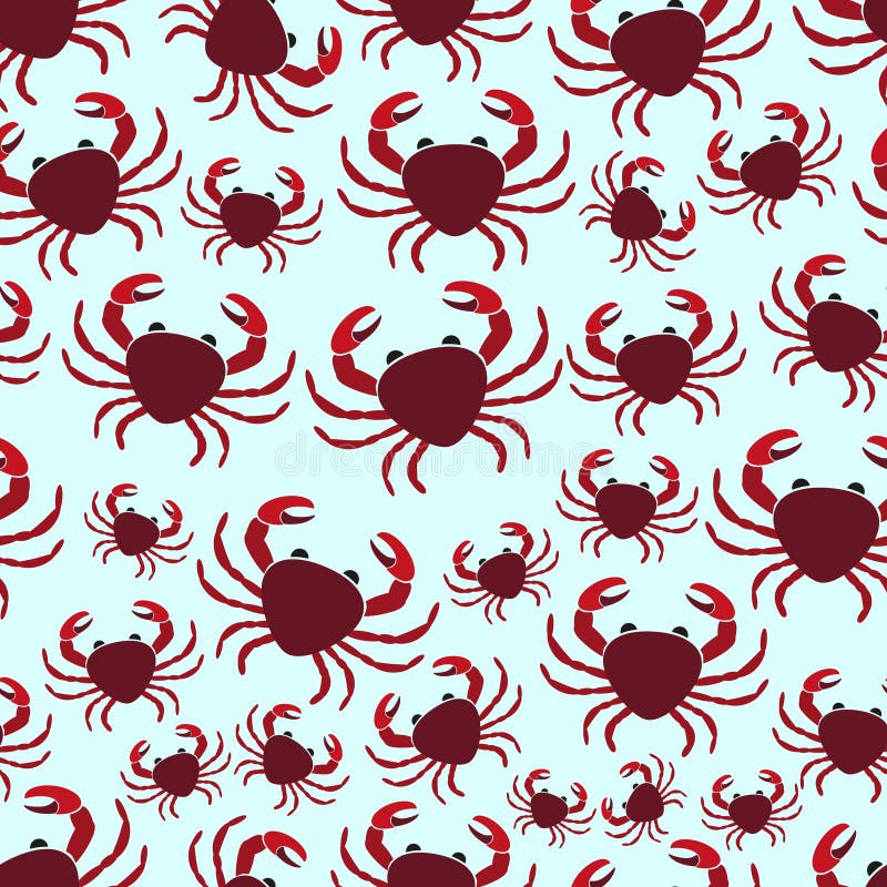 Red Crab Sea Animal Simple Seamless Pattern Eps10 Stock Vector ...