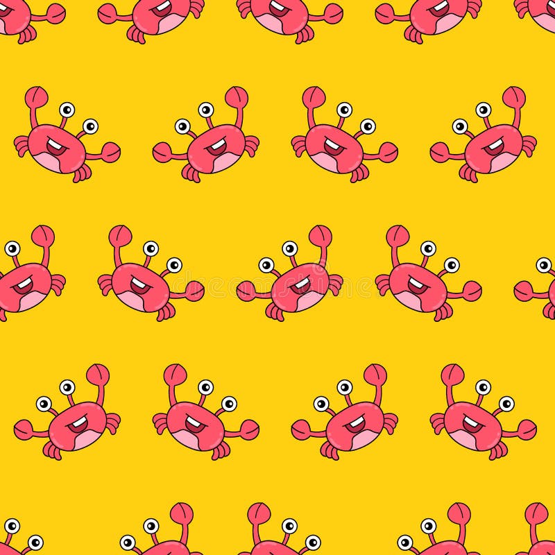 Red Crab Seamless Repeat Pattern. Background Illustration Stock Vector ...