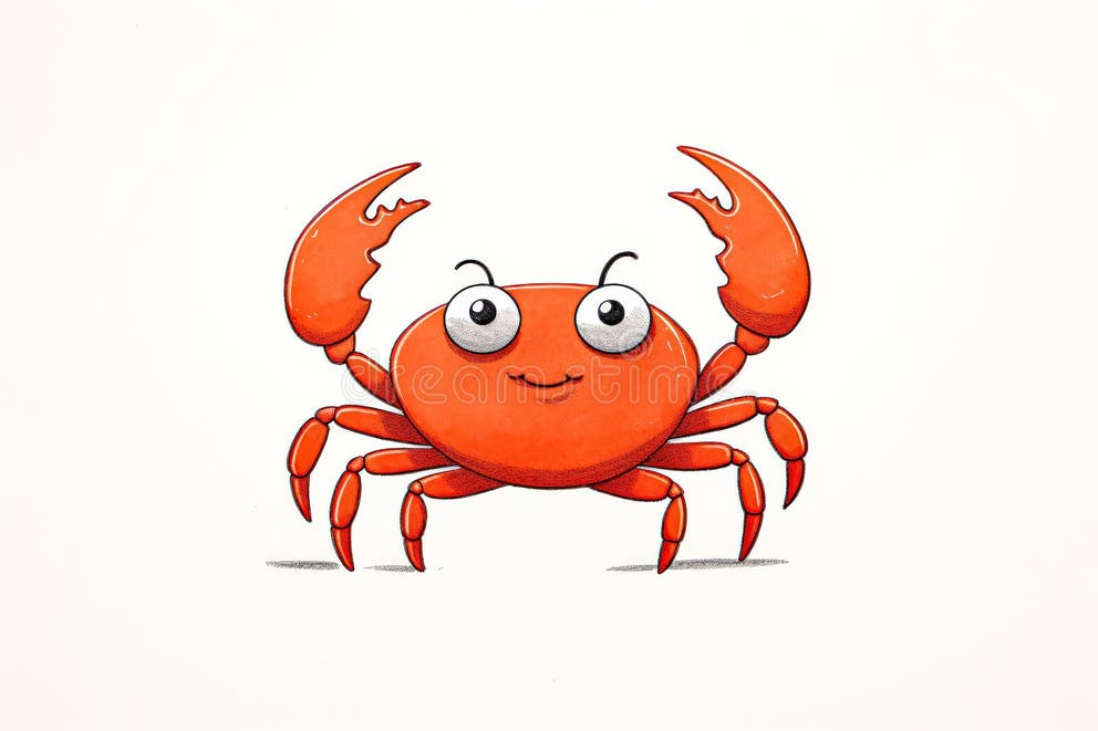 Red Crab with a Smile on Its Face. Stock Image - Image of white ...