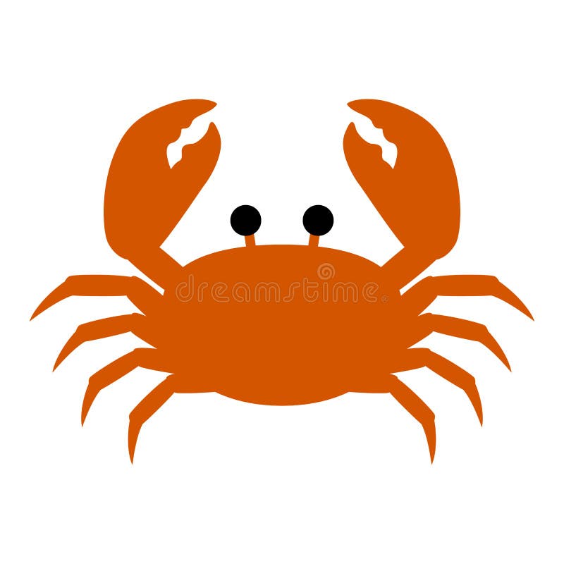 A Red Crab Vector, Simple and Flat Design, Minimalist Style. Stock ...