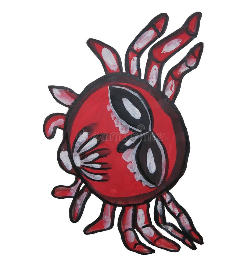Red Crab with White Patterns Stock Photo - Image of layout, artistic ...
