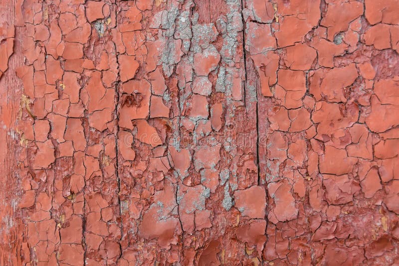 Red Cracked Painting on Wooden Surface Stock Photo - Image of rough ...