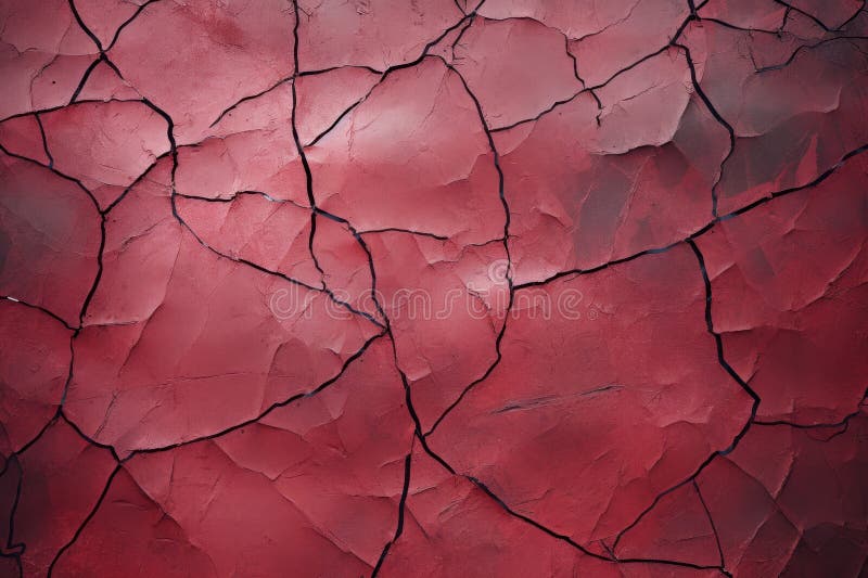 A Red Cracked Surface with Black Lines Stock Illustration ...