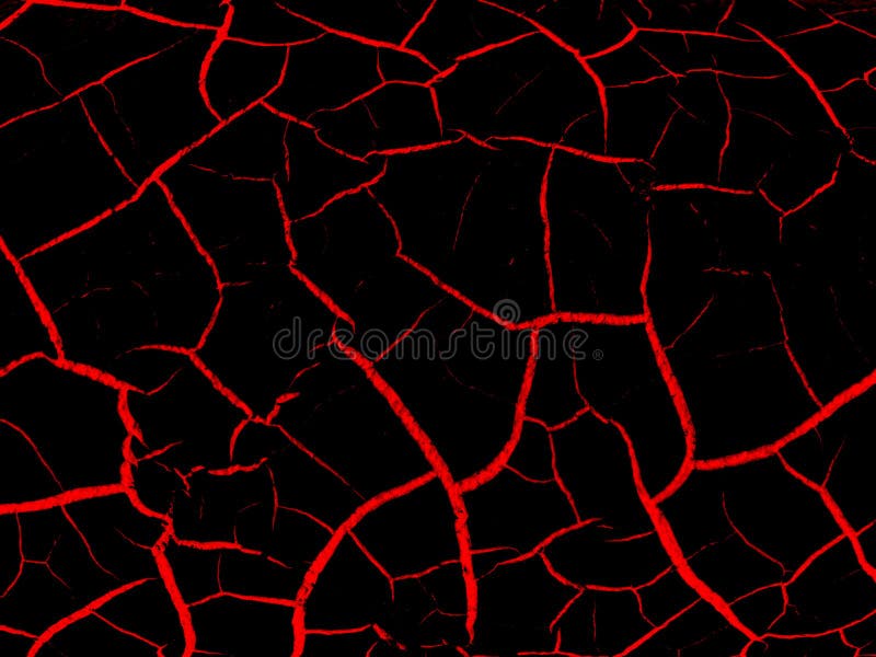Red Cracks on Black Background Stock Image - Image of texture, rough ...