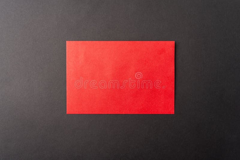 Red Craft Envelope Isolated on Black Background, Blank Copy Logo Space ...