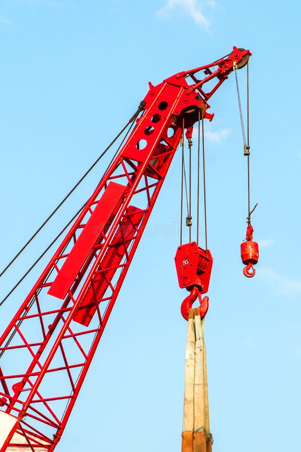 Red crane stock image. Image of architecture, talll, industrial - 49091747