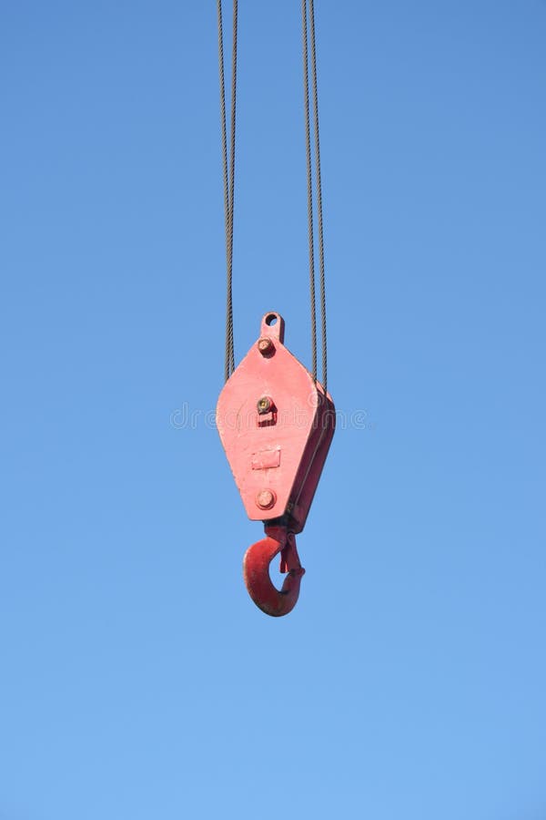 Red crane hook stock photo. Image of mechanical, hoist - 42925348