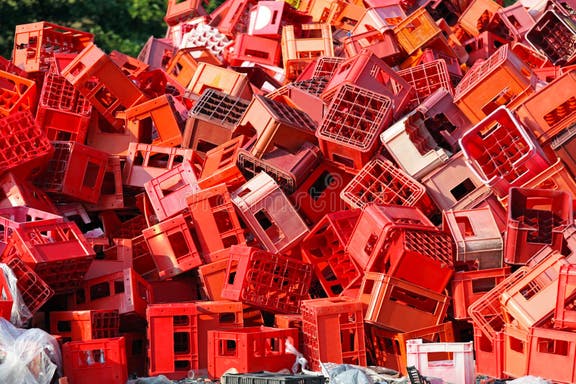 Red crates stock photo. Image of pile, crates, crate - 26065694