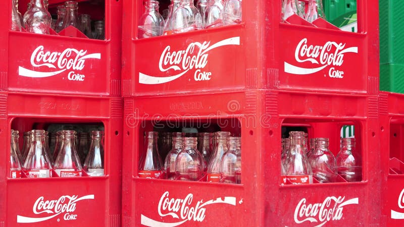 Red Crates with Empty Coca-Cola Bottles Stock Footage - Video of green ... Red Crates with Empty Coca-Cola Bottles Stock Footage - Video of green ...