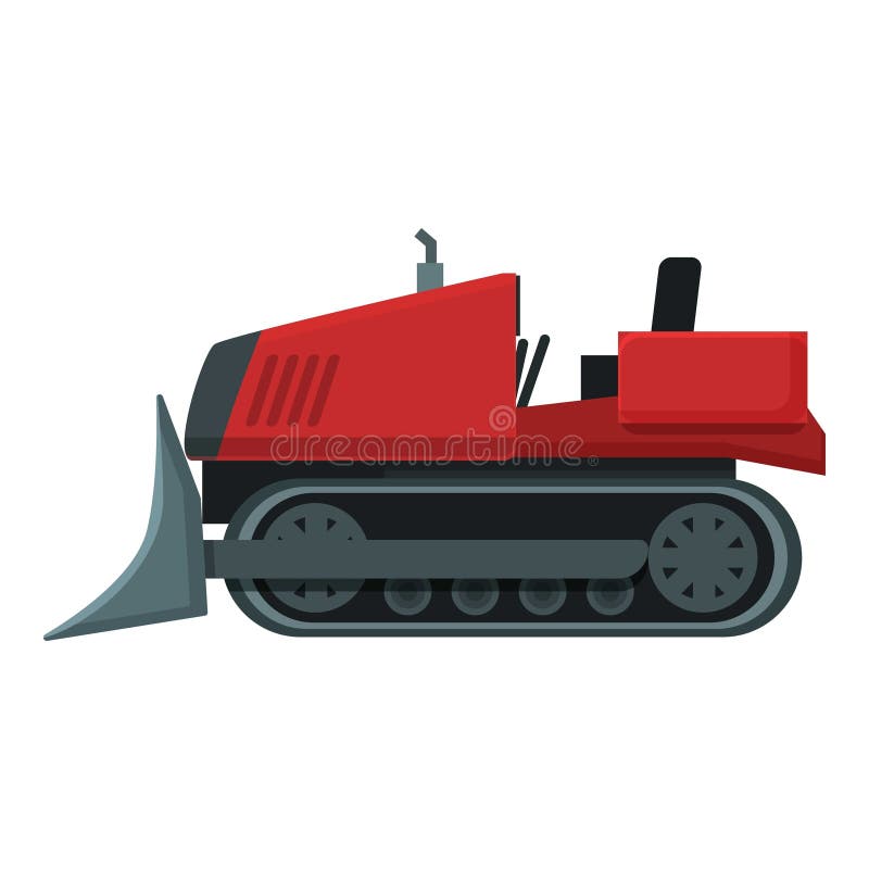 Red Crawler Icon Cartoon Vector. Construction Vehicle Stock Vector ...