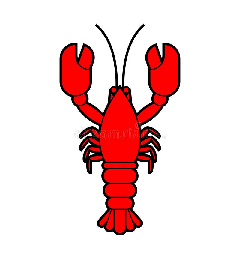 Crayfish Isolated on White Background. Hand Drawn Red Crawfish, Lobster ...