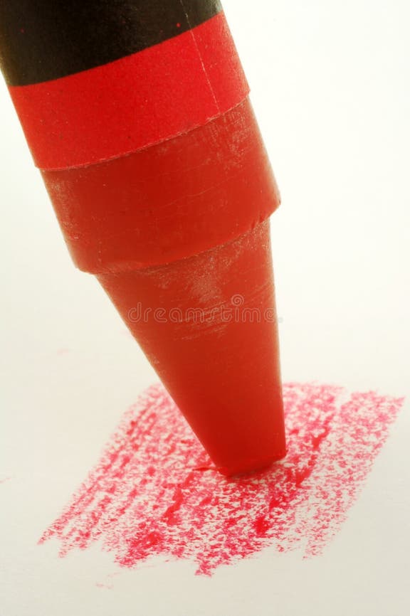 Red Crayon stock photo. Image of paper, draw, sketch, school - 227310