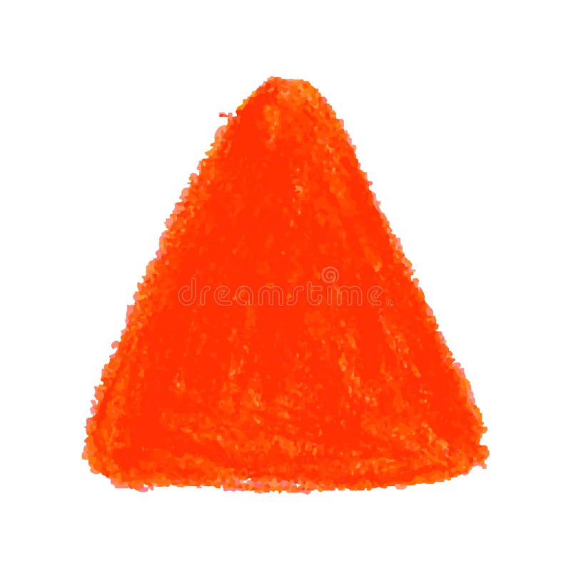 Red Crayon Scribble Texture Stain Triangle Shape Isolated on White ...
