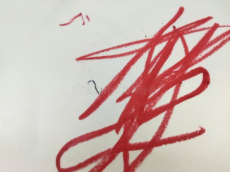 Red Crayon Scribbles Isolated Stock Photo - Image of crayon, background ...